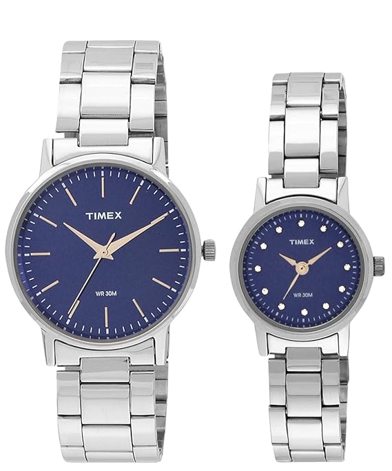 Buy Timex Classics Quartz Analog Blue Dial Couple Watch - TW00PR199 at ...