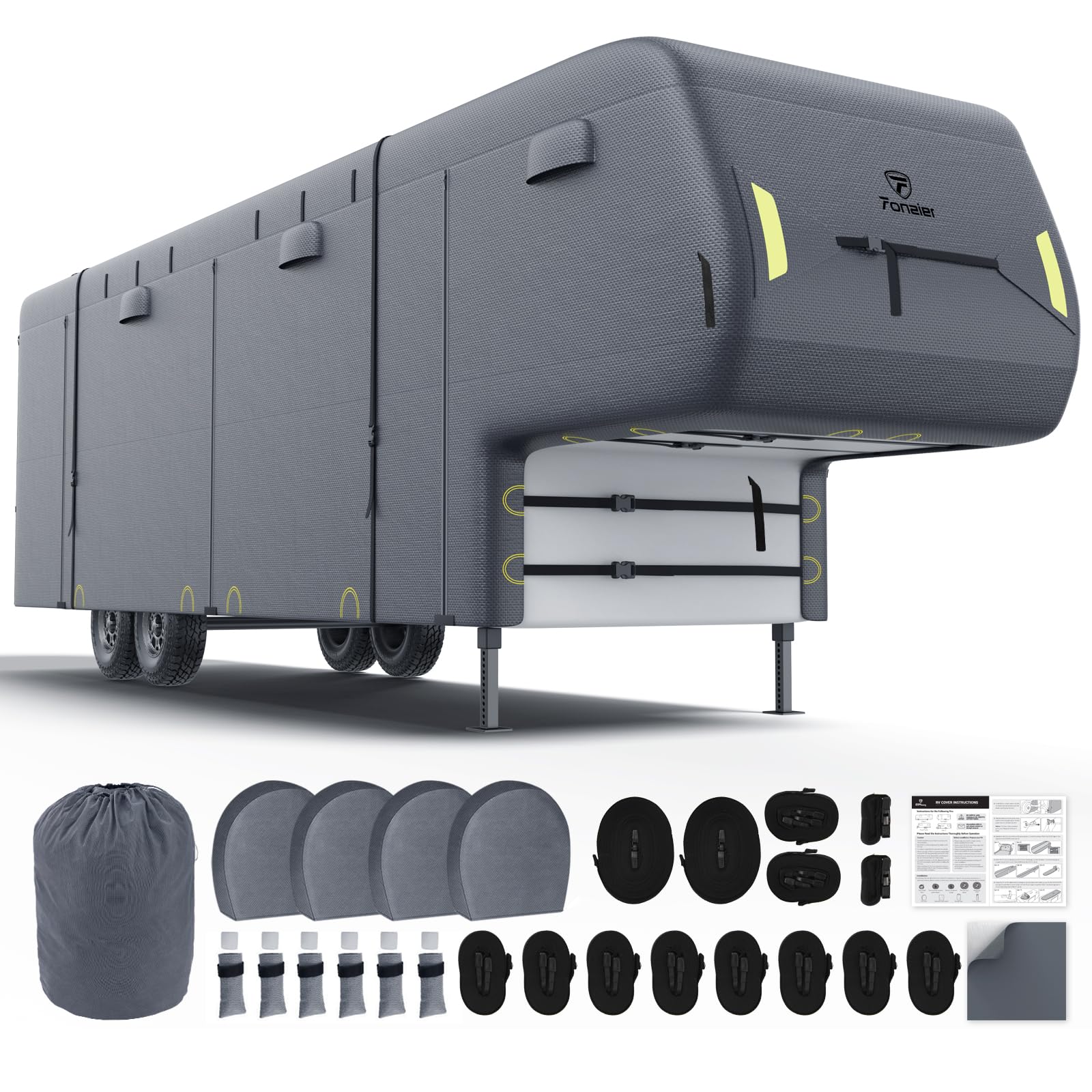 Fonzier 5th Wheel RV Cover Upgraded 7 Layers Heavy Duty RV Cover 28'1 ...