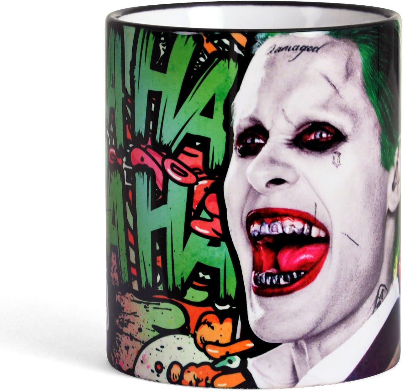 Elbenwald Suicide Squad Joker Hahaha Mug Ceramic Black Border and ...