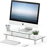FITUEYES Clear Computer Monitor Riser TV Laptop Stand 38*24cm with ...