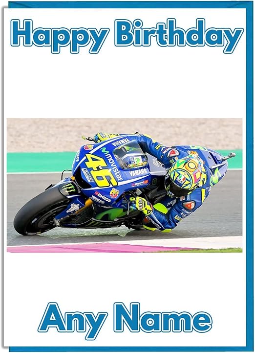 MotoGP Themed Personalised Birthday Card - ADD A Name and Age: Amazon ...