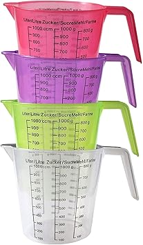Messbecher Set 4 Stück - 13cm Stapelbar BPA-freiem Kunststoff ...