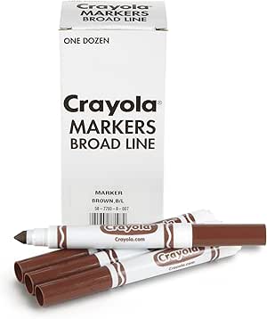 Amazon.com: Crayola Brown Markers, Broad Line Markers, 12 Count: Toys ...
