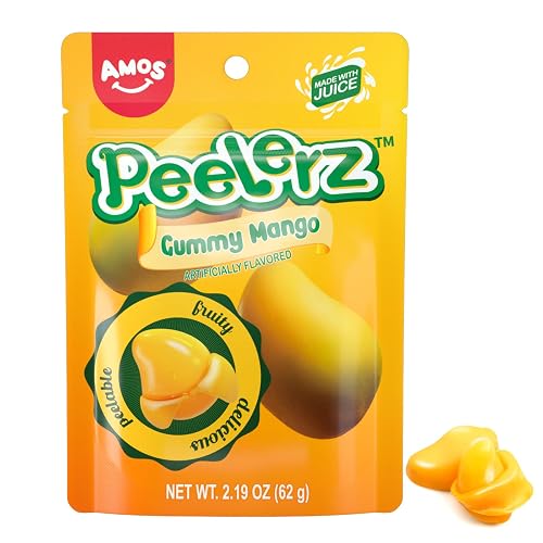 Amos Mango Peelz Gummy Candy, Peeling Gummy Mango Resealable 2.19oz ...