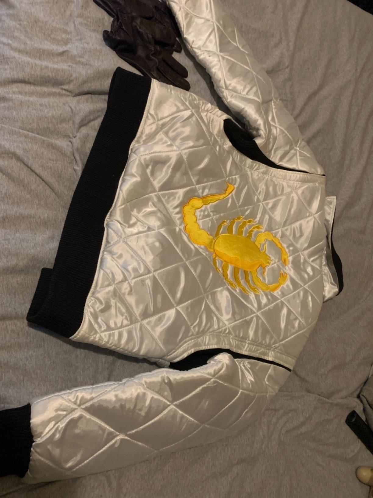 $21/mo - Finance LP-FACON Mens Scorpio Logo Quilted Satin Bomber Jacket ...