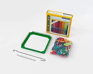 Amazon.com: Friendly Loom 7" Potholder Kit Green Metal Loom and Bright Rainbow Color Cotton ...