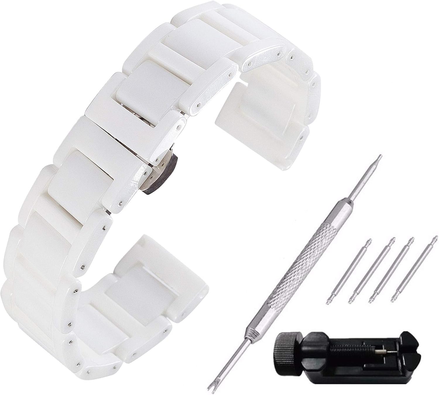 Amazon.com: Beauty7 White 16mm Ceramic Link Wrist Watch Band Kit ...