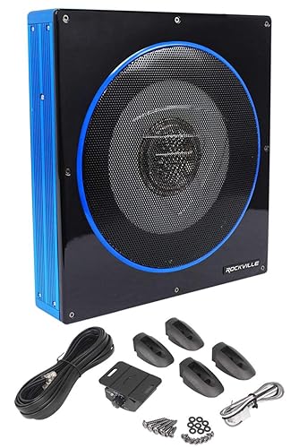 Rockville RW10CA 800W Peak Slim 10" Active Powered Car Subwoofer, Built ...