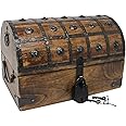 Amazon.com: Nautical Cove Pirate Treasure Chest with Iron Lock and ...