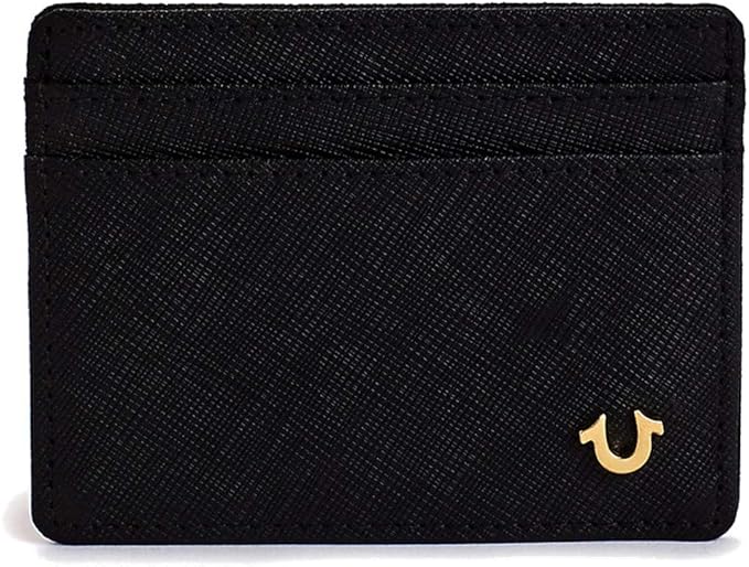 Amazon.com: True Religion Men's Saffiano Leather Card Case Wallet in ...