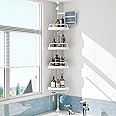 Amazon.com: Corner Shower Caddy Tension Pole: Rust Proof 4Tier Shampoo Storage Organizer for ...