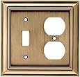 allen + roth 2-Gang Antique Brass Combination Metal Wall Plate- 0140798 ...
