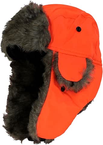 Amazon.com: Iconikal Men's Trapper Winter Hat, Hunter Blaze Orange ...