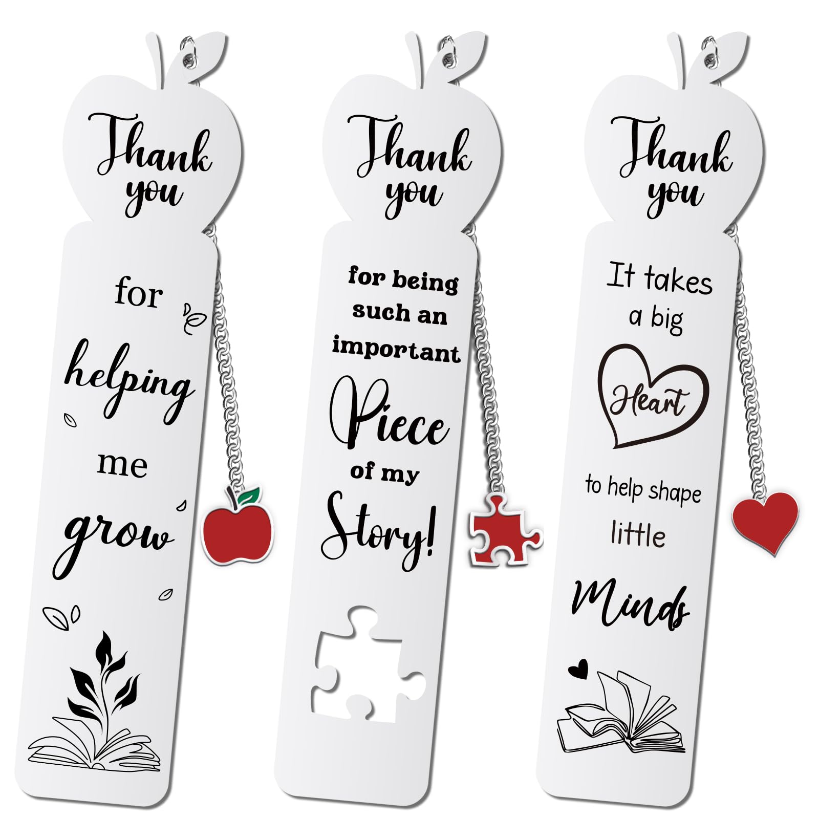 3 Pcs Teacher Appreciation Bookmark, Thank You Teacher Gift Bookmark ...