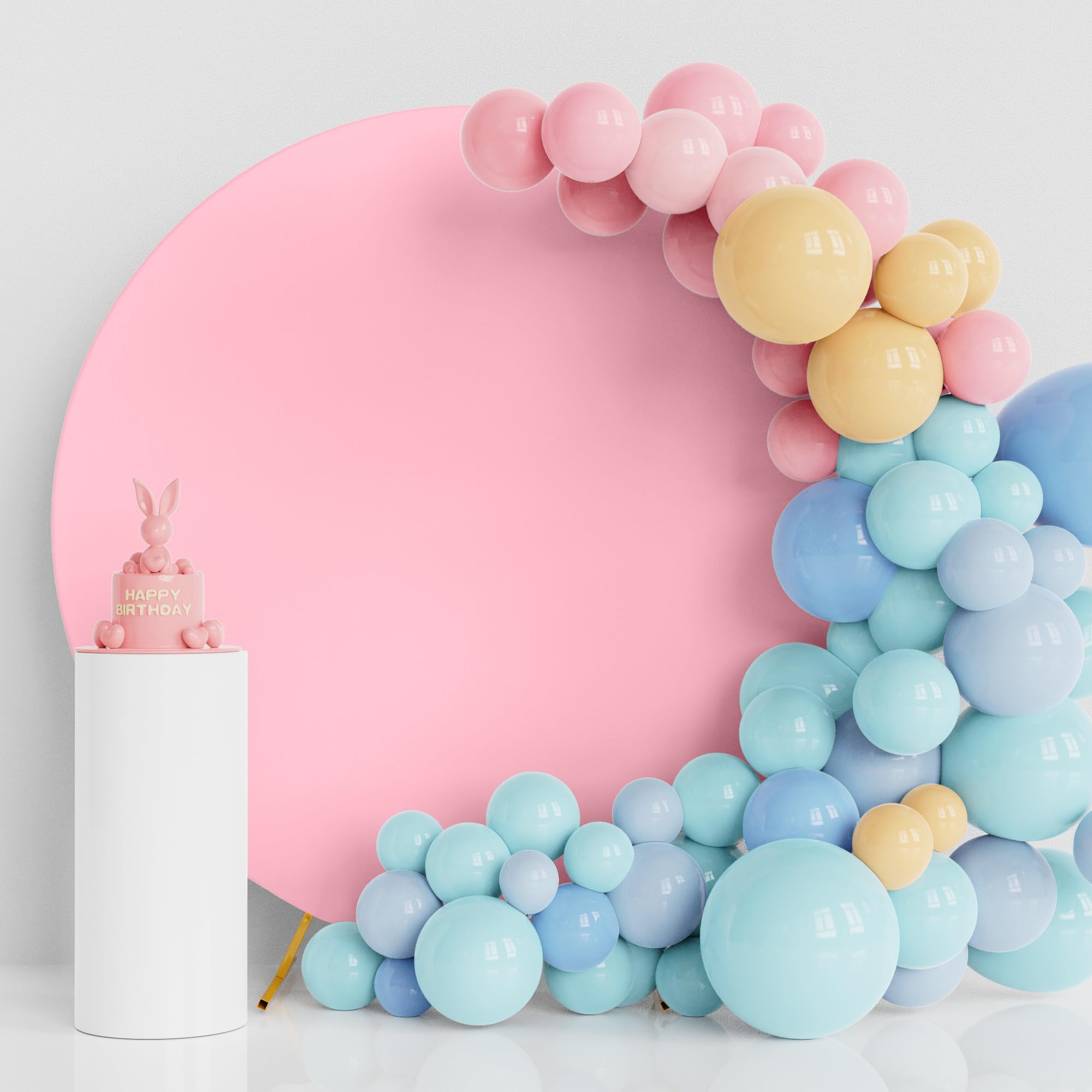 Wokceer 6FT Round Backdrop Cover Round Arch Covers Pink Spandex Circle ...