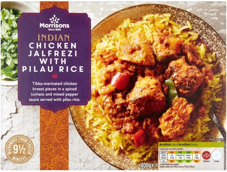 Morrisons Chicken Jalfrezi And Rice Ready Meal, 400g (Frozen): Amazon ...