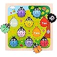 Amazon.com: Wooden Counting Ladybugs Montessori Counting Toys for ...