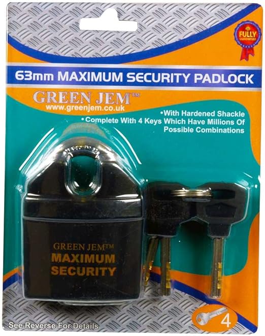 Green Jem 65mm Maximum Securirty Padlock: Amazon.co.uk: DIY & Tools