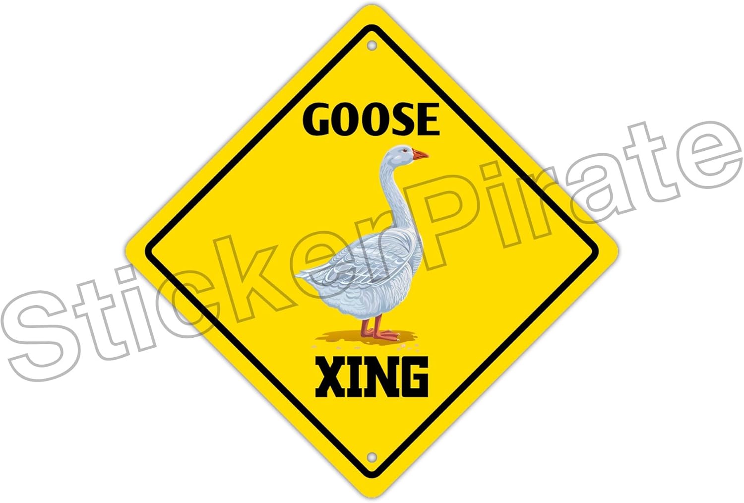 Amazon.com: StickerPirate Goose Crossing Funny Metal Novelty Sign ...