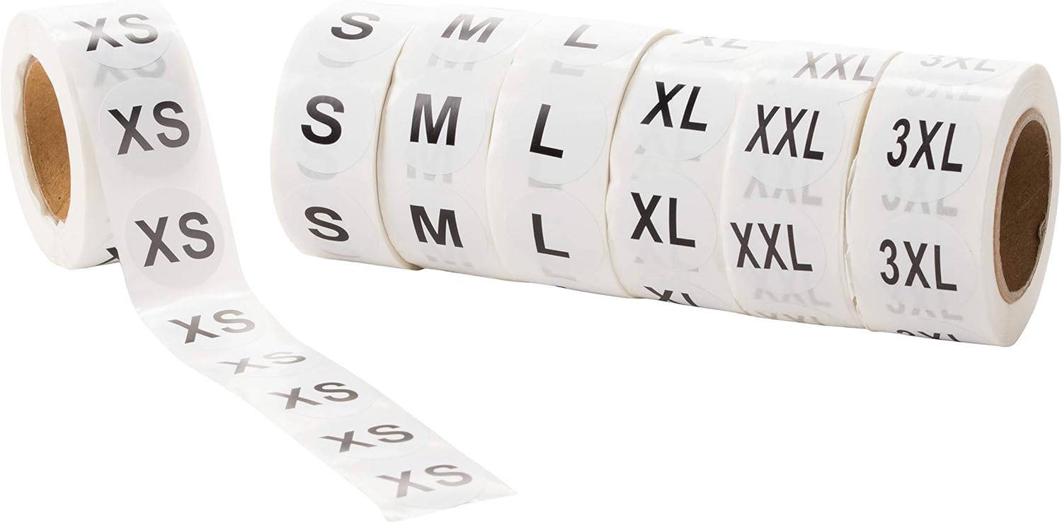 Amazon.com : Sizing Stickers - 3500-Piece Size Labels, Adhesive Apparel ...