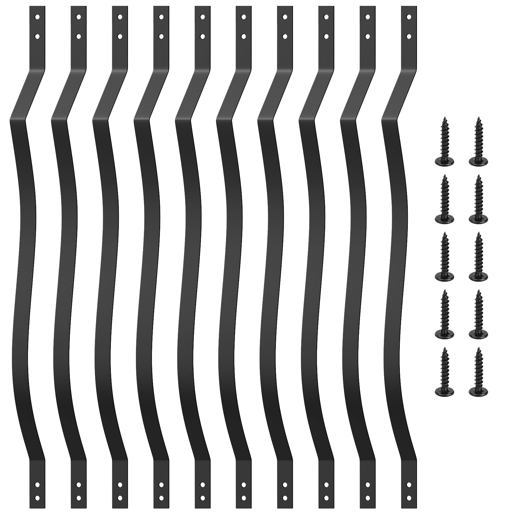 Akenow 36" Heavy Duty Deck Balusters 51 Pack, Deck Spindles, Wave Arc ...