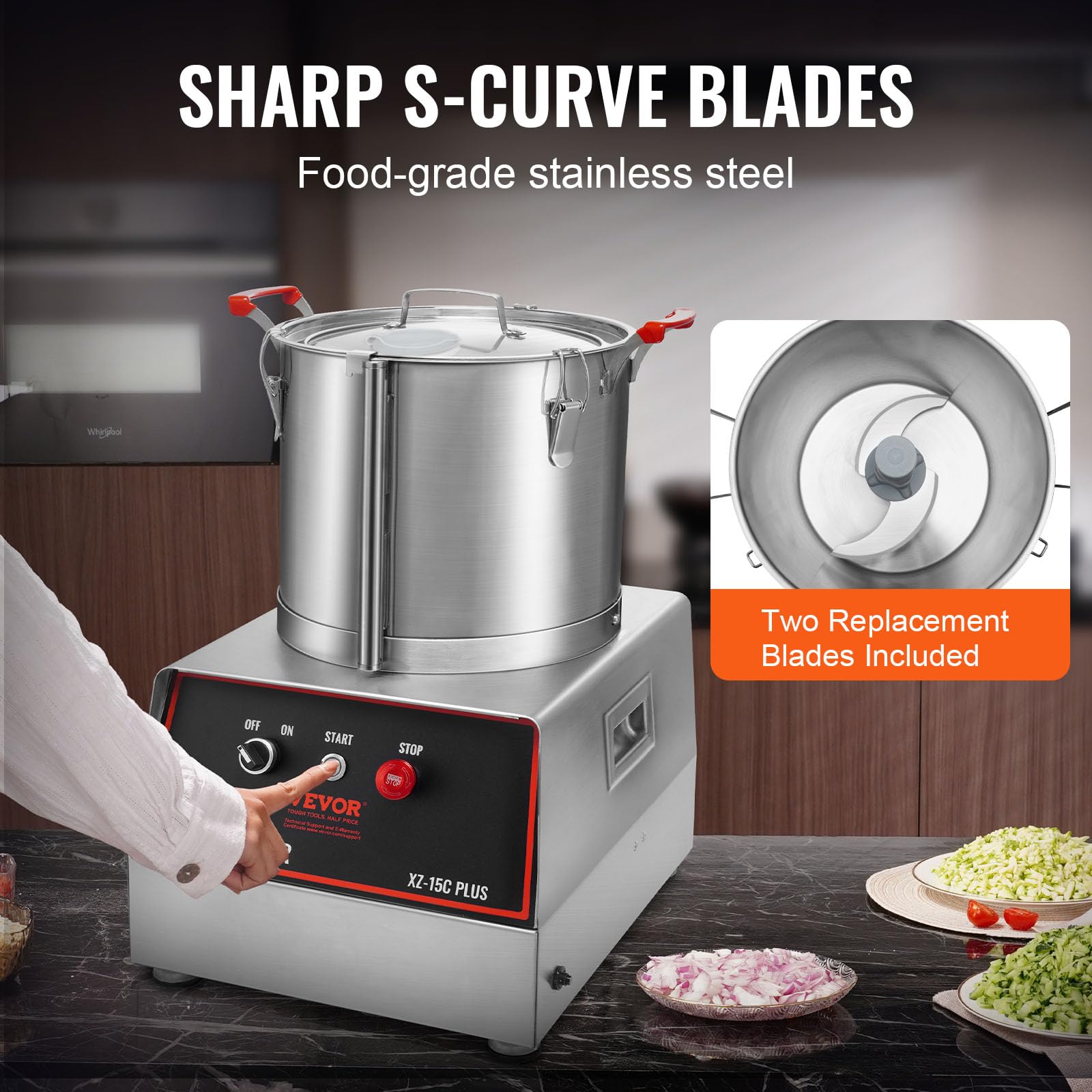 Mua Food Processor & Vegetable Chopper, 16 Quart, 1400W Food-Grade ...