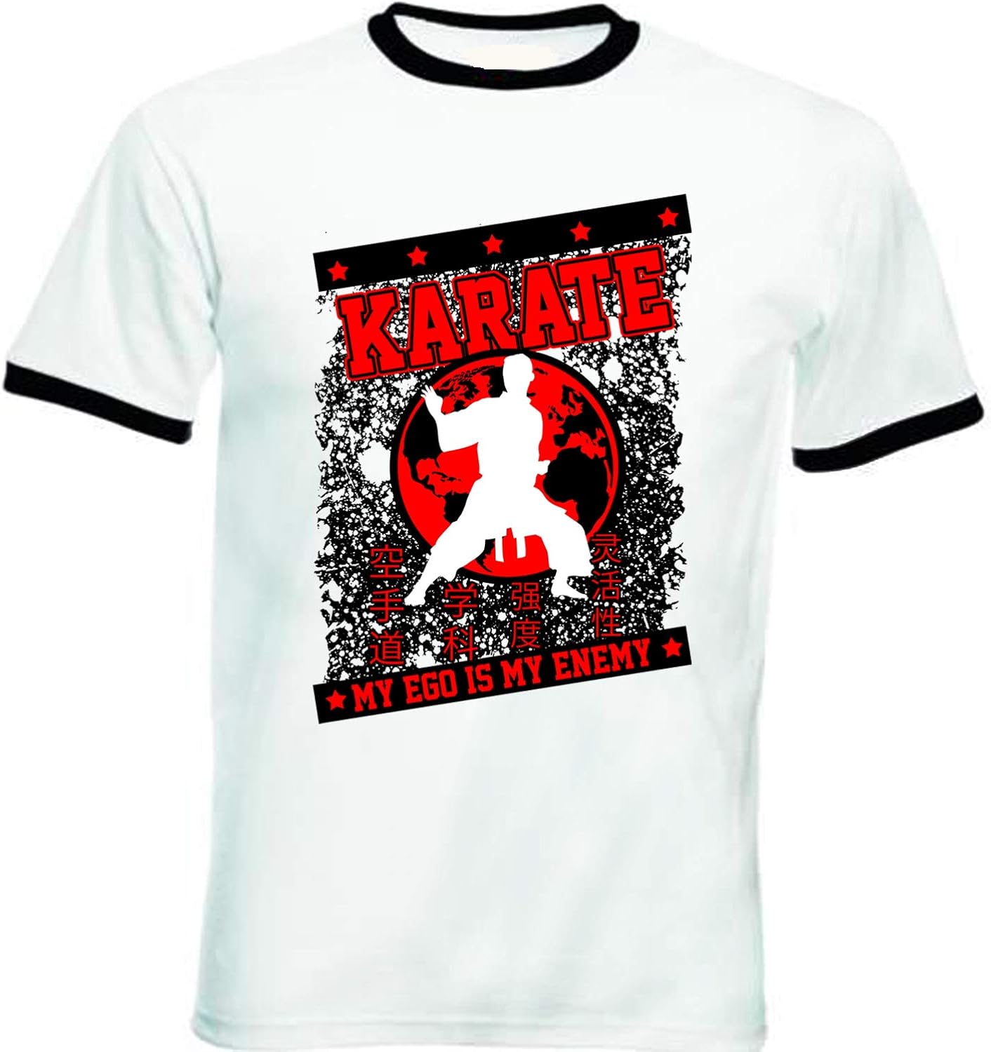 teesquare1st Men's Karate Black Ringer T-Shirt: Amazon.co.uk: Clothing