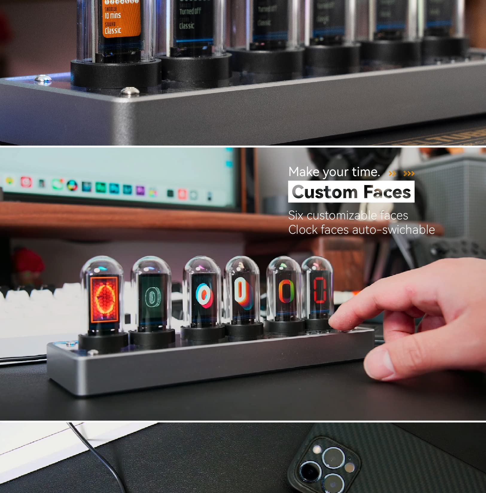 Mua Imitation IPS Nixie Tube Clock,DIY Nixie Clock,Digital Clock Alarm Clock, RGB Creative Clock ...