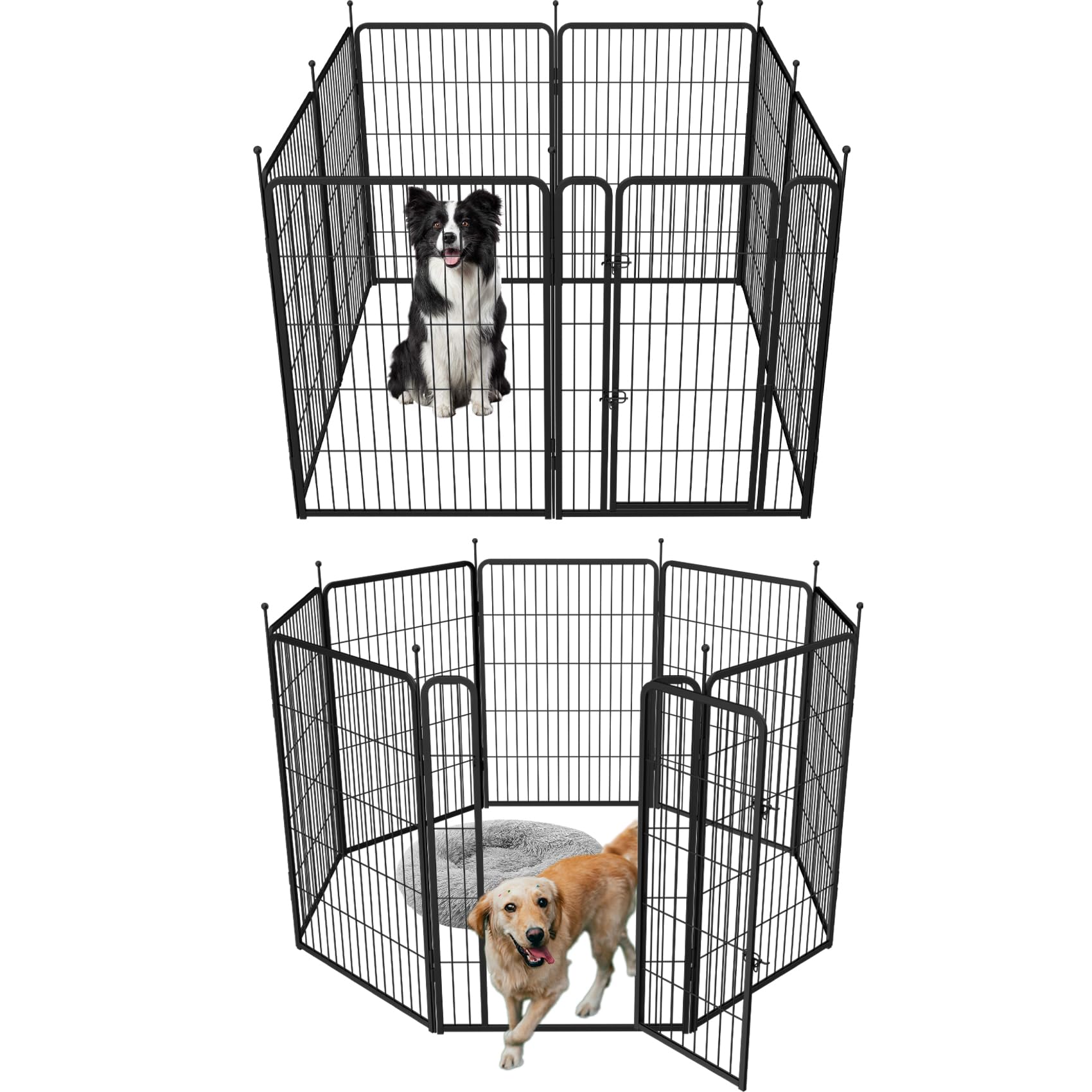 mestyl Dog Play Pen Indoors, Heavy Duty Metal Puppy Playpen, Portable ...