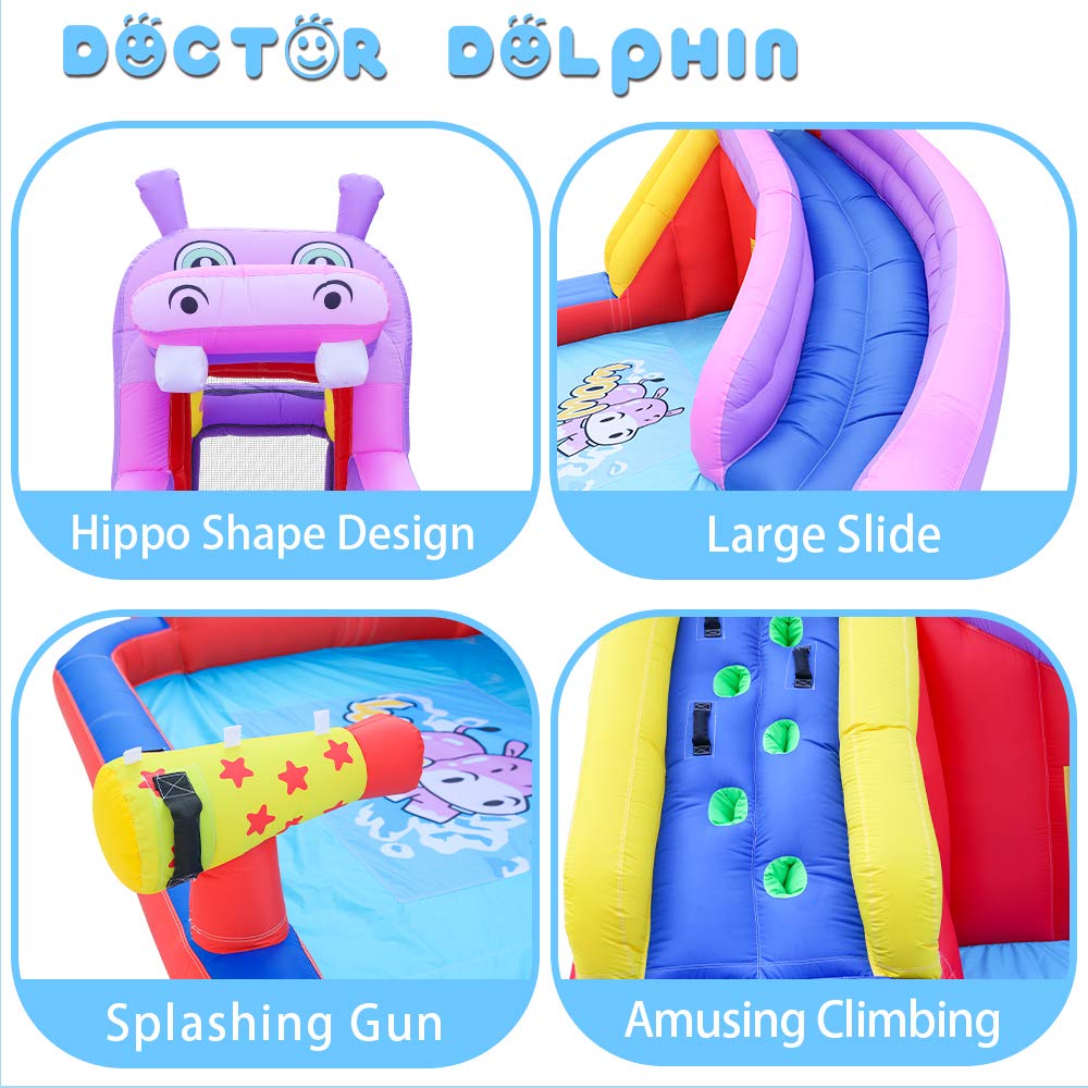 doctor dolphin Inflatable Water Slide for Kids Bounce House with Slide ...