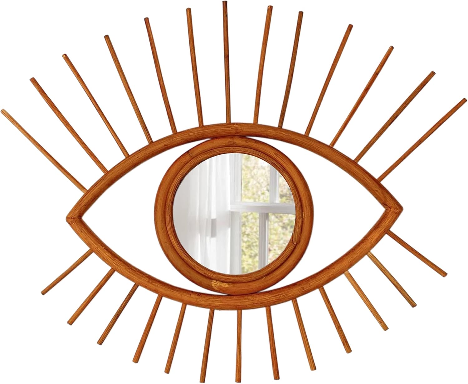 Amazon.com: Eye Wall Decor Rattan Mirror - Handmade Boho Mirrors for ...