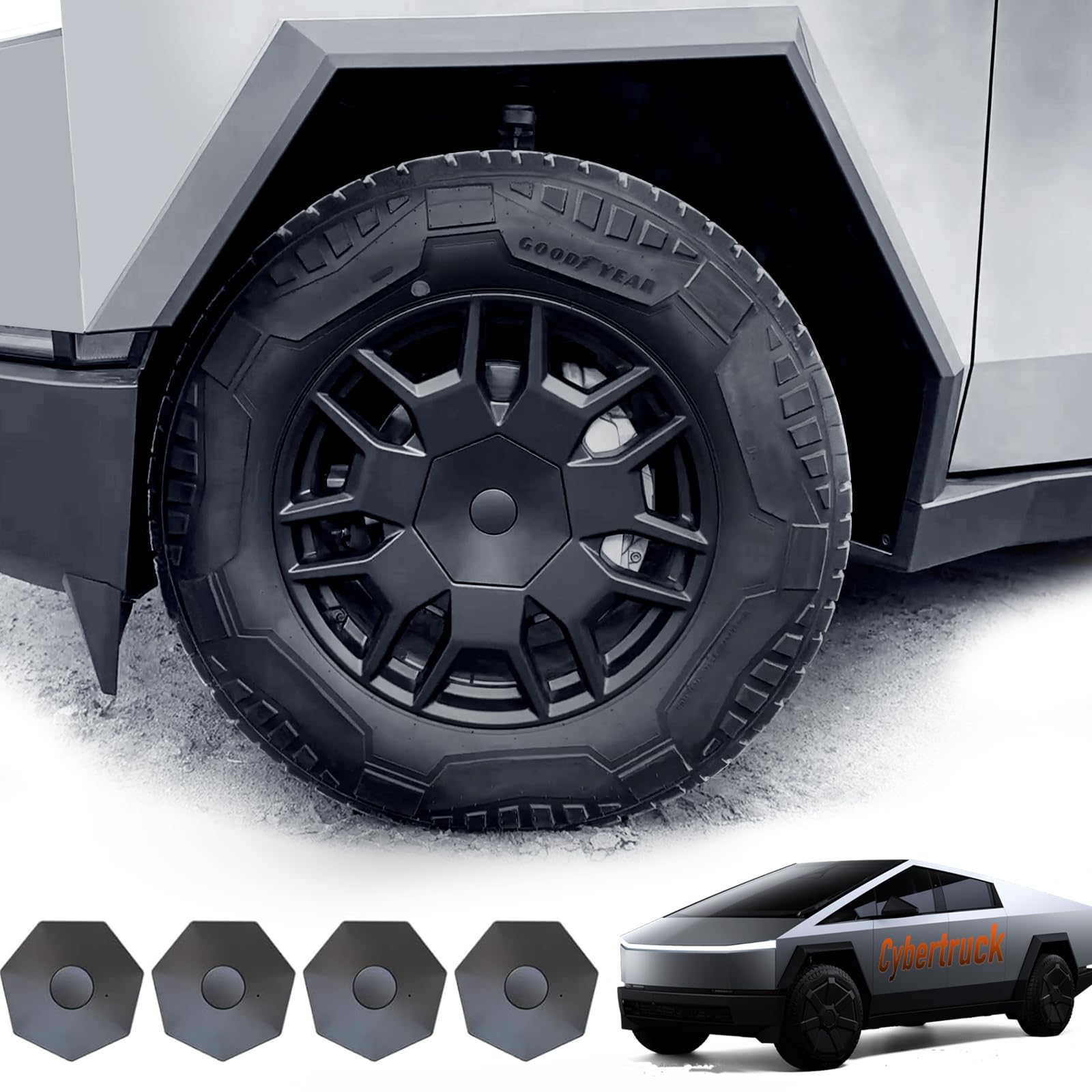 Wheel Hub Center Caps for Tesla Cybertruck.4PCS Center Wheel Covers ...