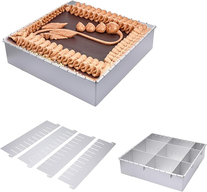GZWY Aluminum Cake Tins With Divider Rectangular Adjustable Cake Tin gzwy-aluminum-cake-tins-with-divider-rectangular-adjustable-cake-tin