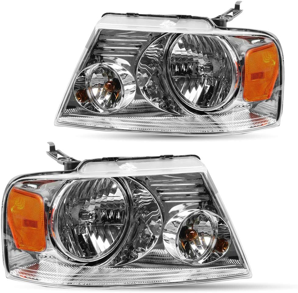 Amazon.com: Headlight Assembly Set Compatible with 2004-2008 Ford F-150 ...