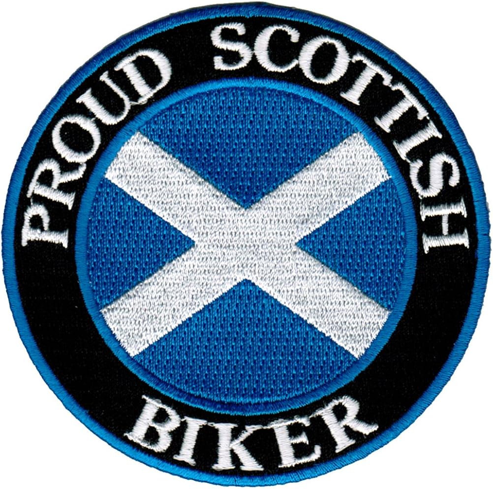 Amazon.com: Proud Scottish Biker Embroidered Patch Scotland Flag Iron ...