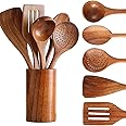Amazon.com: chanseens 6 Piece Wooden Cooking Spoons – Wooden Cooking ...