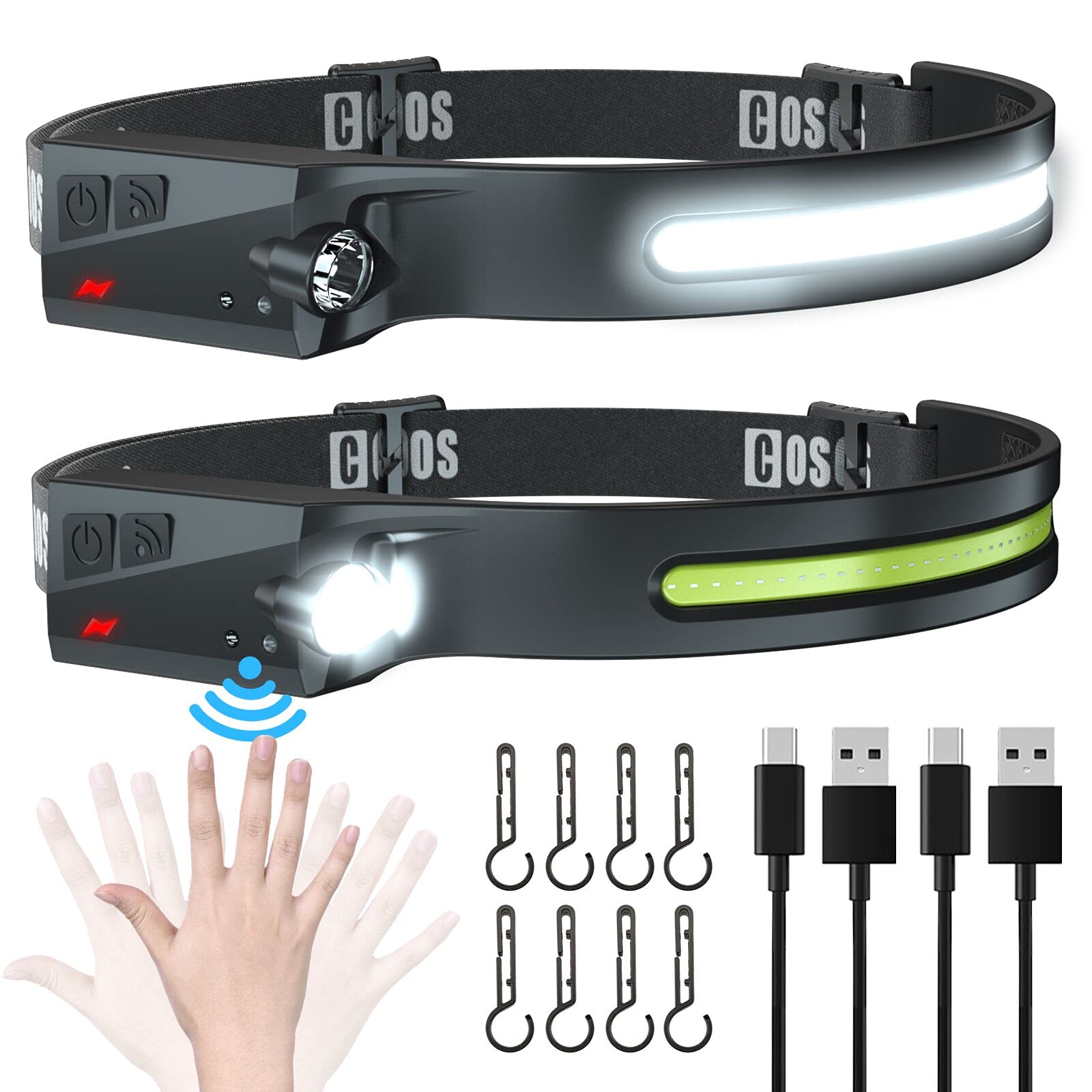 Mua COSOOS Original 2 Rechargeable Headlamps, Bright LED Headlamp ...