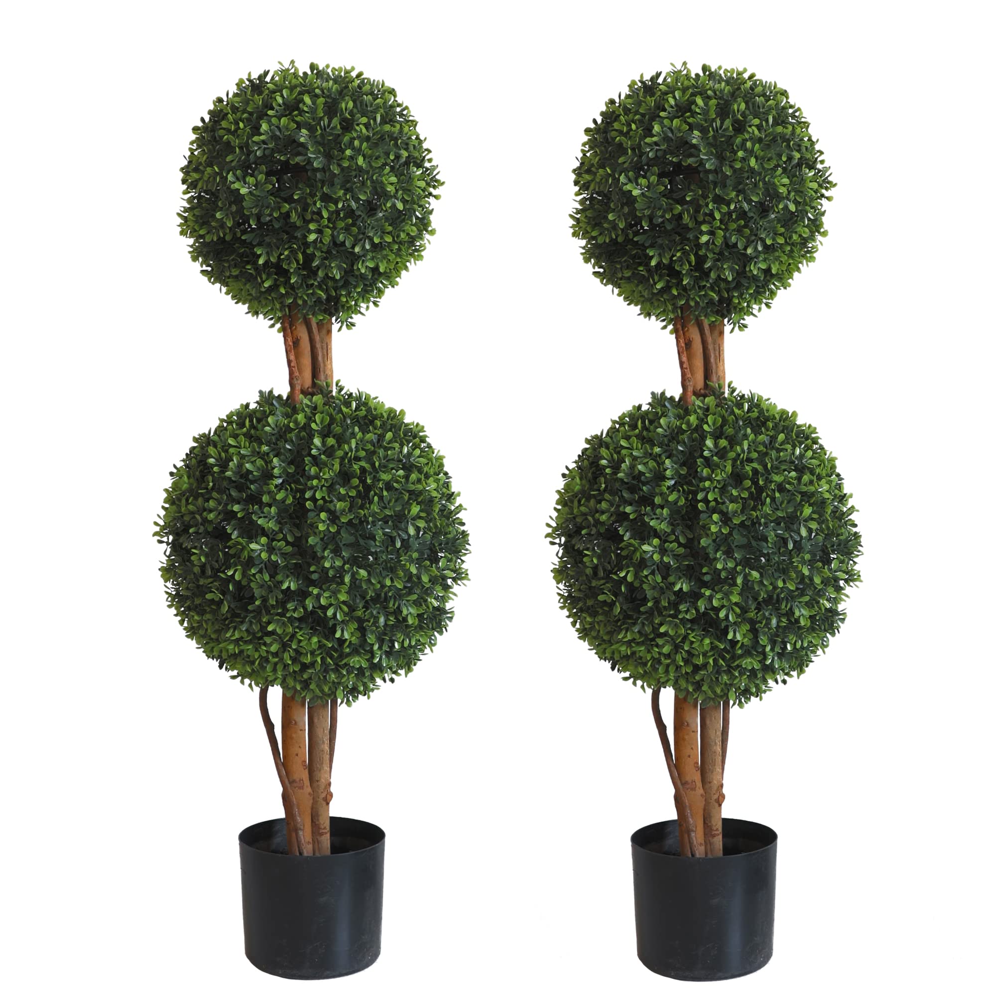 OAZALDA Lifelike Indoor&Outdoor use 3Ft Boxwood Double Ball Topiary ...