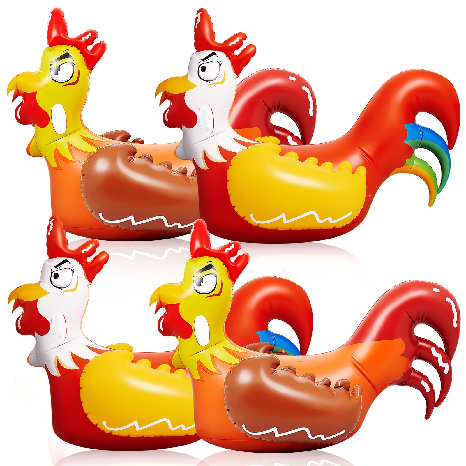 Arrowbash 2 Pcs 66 Inch Giant Chicken Fight Inflatable Pool Float Game ...