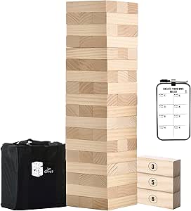 Amazon.com: Large Tower Wooden Stacking Outdoor Games for Adults and ...