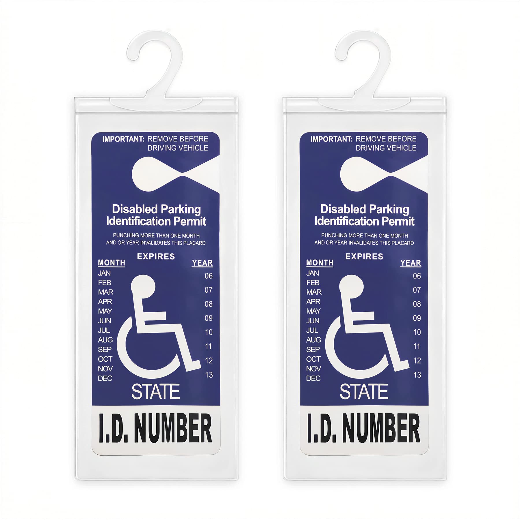 UYYE Handicap Parking Placard Holder, Portable Ultra Transparent ...