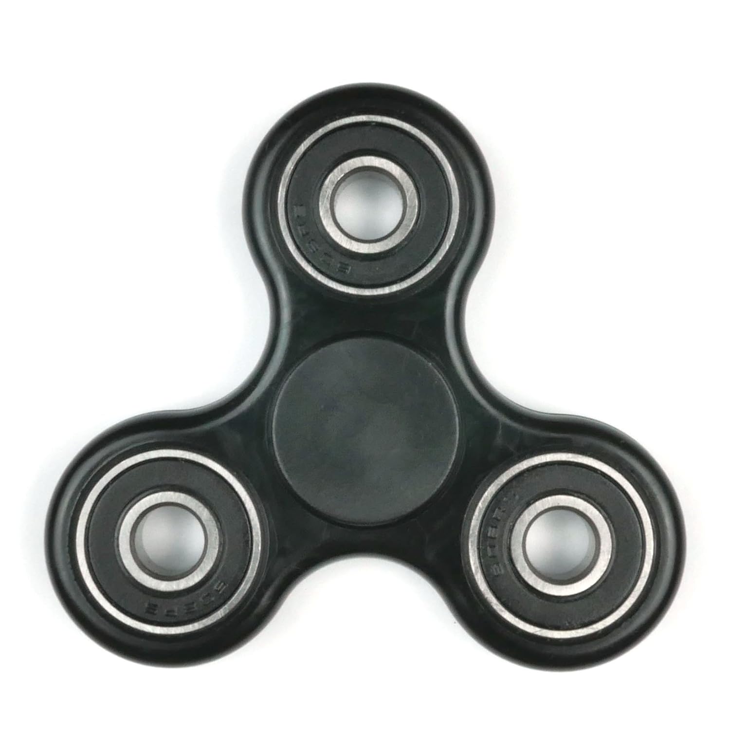 Black Hand Spinner Fidget Toy Spinner Finger Plastic Tri-Spinner Focus ...