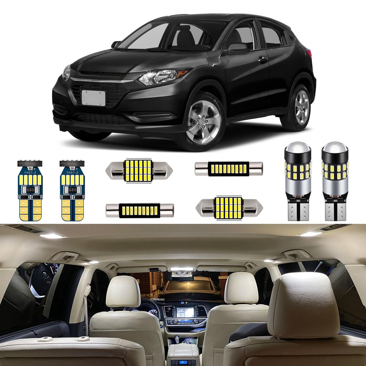 Mua AUTOGINE 10 Piece White LED Interior Lights Kit for Honda HR-V HRV ...