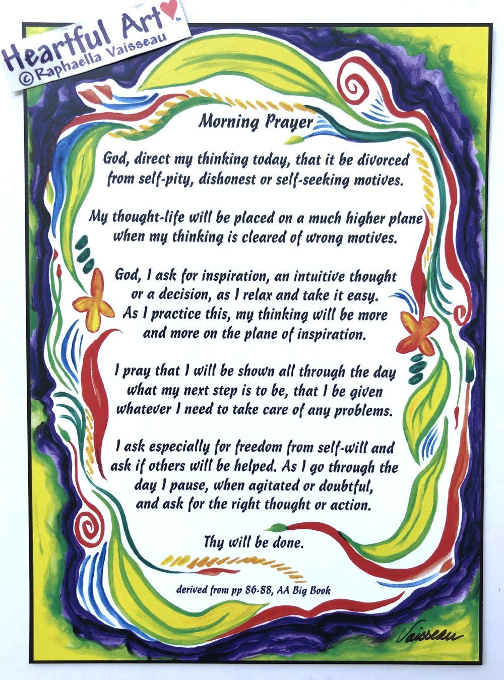 Amazon.com: Morning Prayer 5x7 AA 11th Step Prayer poster - Heartful ...