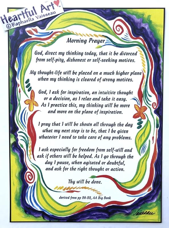 Amazon.com: Morning Prayer 5x7 AA 11th Step Prayer poster - Heartful ...