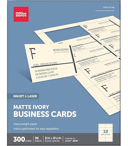 Office Depot Personal Business Cards