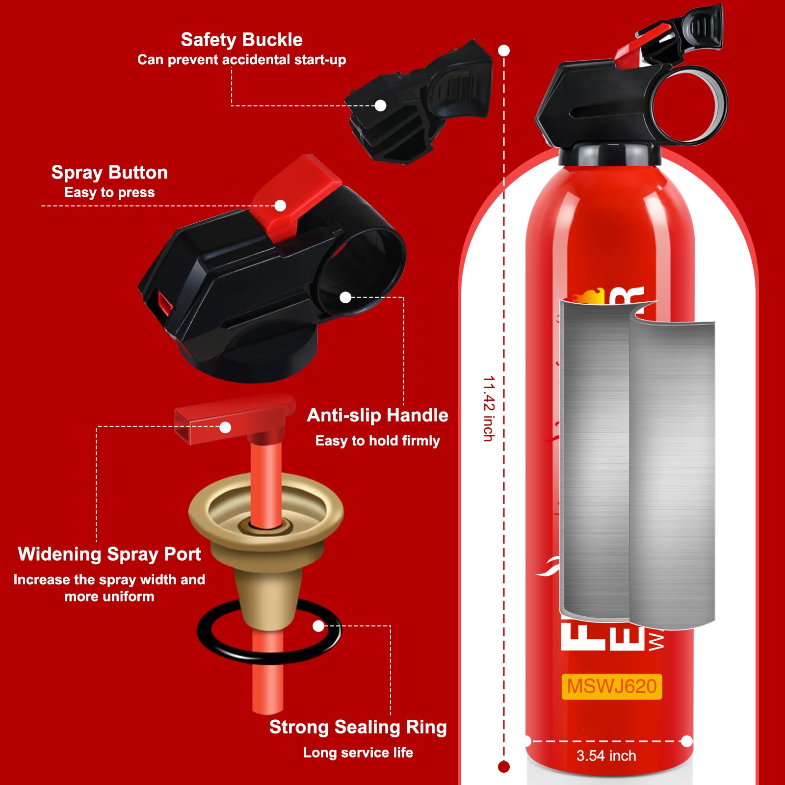 Fire Extinguisher For Home - 6pack Car Fire Extinguisher With Wall ...