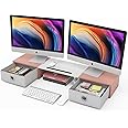 Amazon.com: WESTREE Dual Monitor Stand Riser with Two Drawers, Extra ...