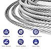 3/16" Wire Rope, 130FT Zipline Cable, Galvanized Steel Aircraft Cable ...