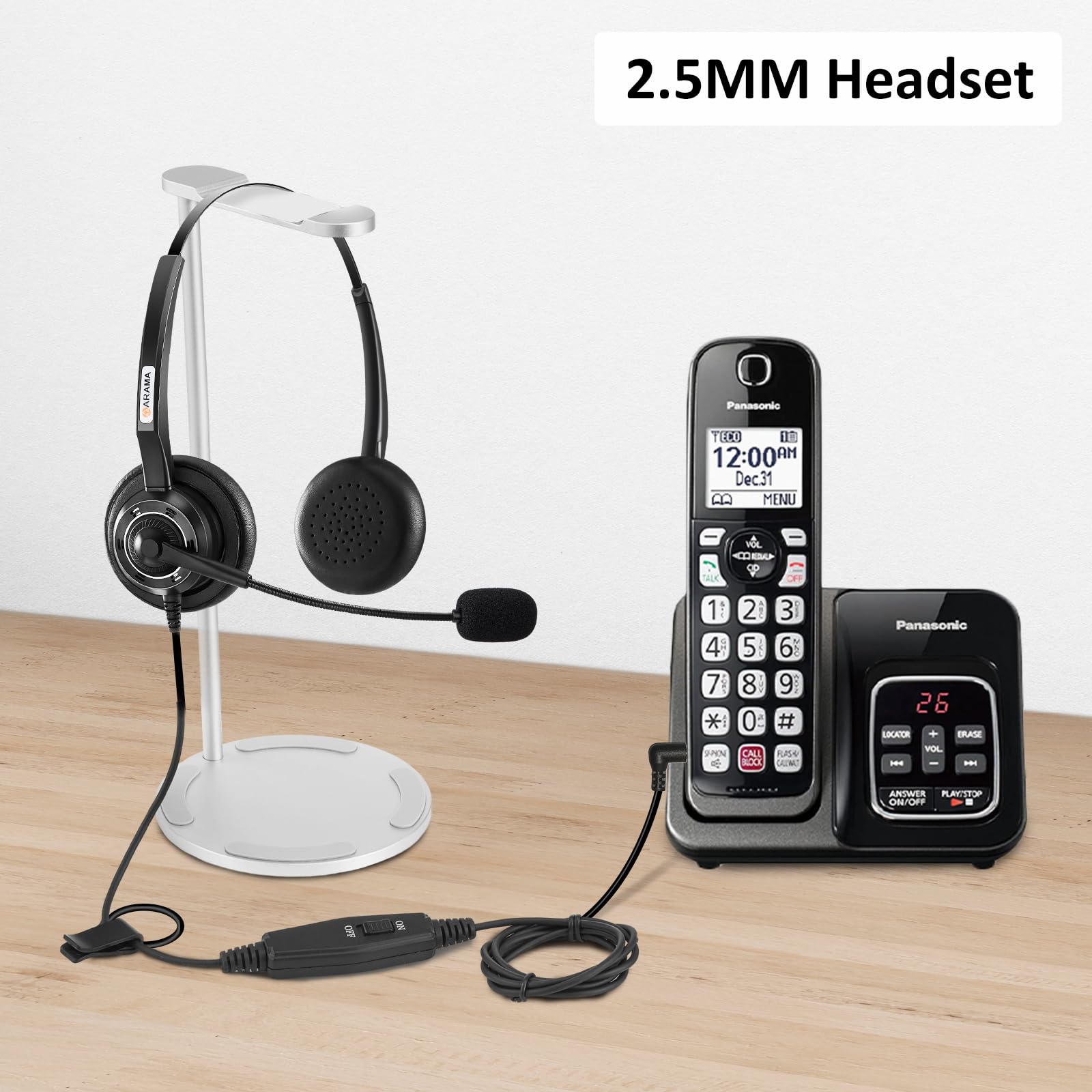 Mua Phone Headset 2.5mm with Noise Canceling Mic & Volume Control Ultra ...